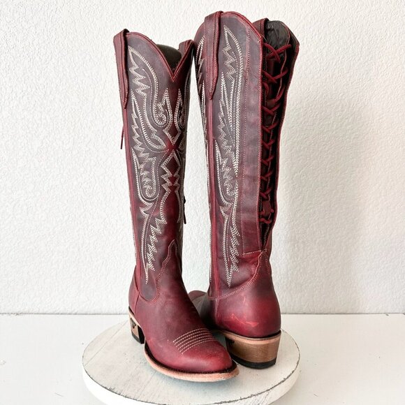 Lane boots | Shoes | Lane Monica Red Cowboy Boots Womens 6 Wide Calf ...